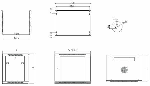 Home Office Computer Server Rack Data Center Wall Mounted Rack For ...